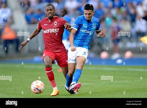 Genk Lr Michel Ange Balikwisha Of Royal Antwerp Fc Daniel Munoz Of