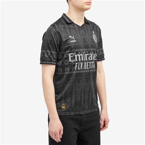 Milan X Puma X Pleasures Jersey Top Black Asphalt END GB