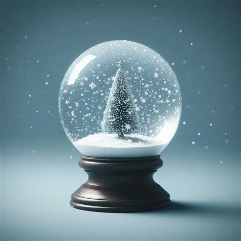 Premium Photo Snow Globe With Christmas Tree