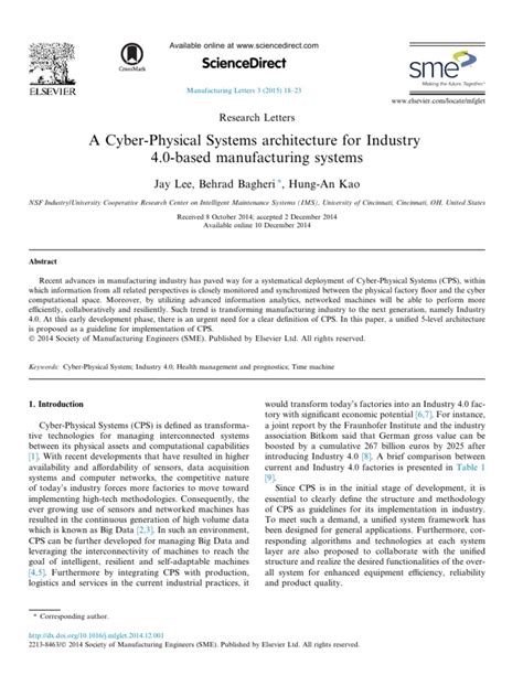 A Cyber Physical Systems Architecture For Industrycompressed Pdf