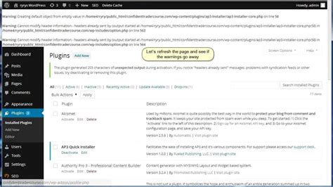 How To Remove Empty Value Warnings During Plugin Installation