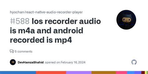 Ios Recorder Audio Is M A And Android Recorded Is Mp Issue