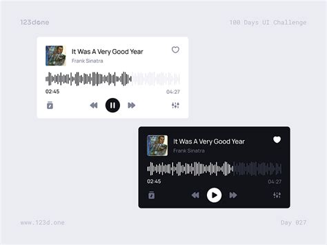 Day 027 — Music Player 100 Days Ui Challenge By Dima Groshev