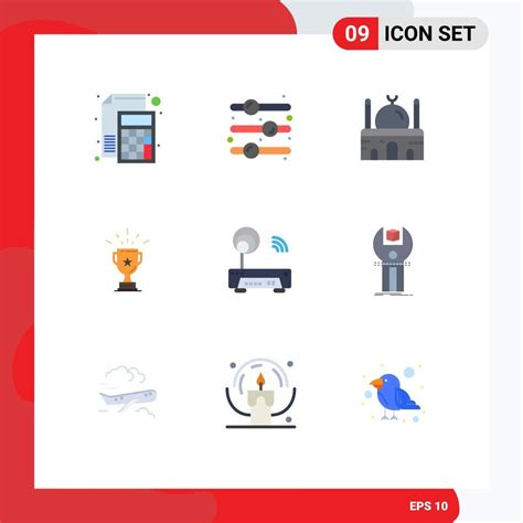 9 User Interface Flat Color Pack Of Modern Signs And Symbols Of Business Achievement Toggle