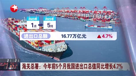 海关总署：今年前5个月我国进出口总值同比增长47手机新浪网