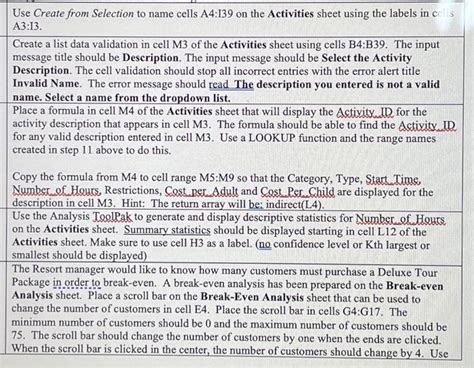 Solved Use Create From Selection To Name Cells A4139 On The
