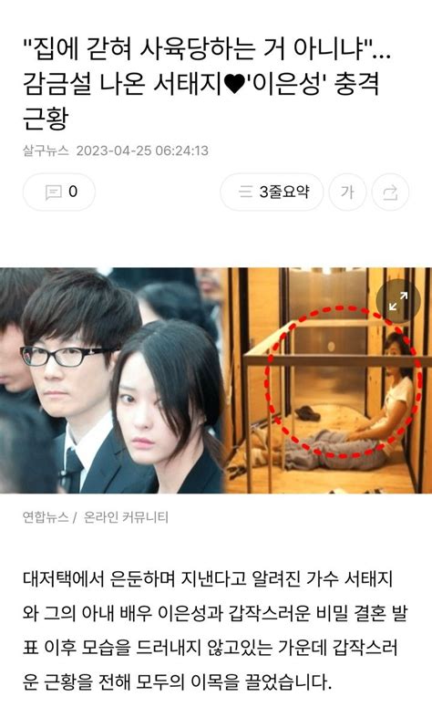 집에 갇혀 사육당하는 거 아니냐감금설 나온 서태지♥이은성 충격 근황 1990 년대 가수 입학