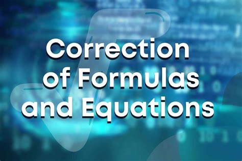 Correction Of Formulas And Equations Prayer Bride Ministries International