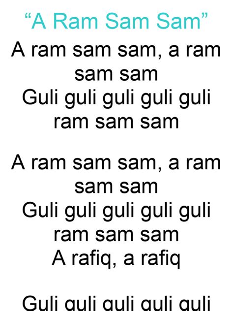 A Ram Sam Sam Pdf