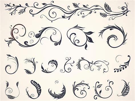 Premium Vector Flourish Vignette Scroll Victorian Curl Swirl Tattoo