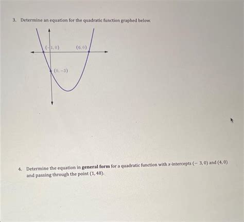 Solved Determine An Equation For The Quadratic Function Chegg