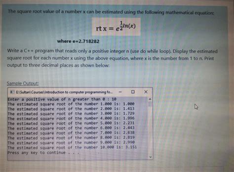 Solved The Square Root Value Of A Number X Can Be Estimated Chegg