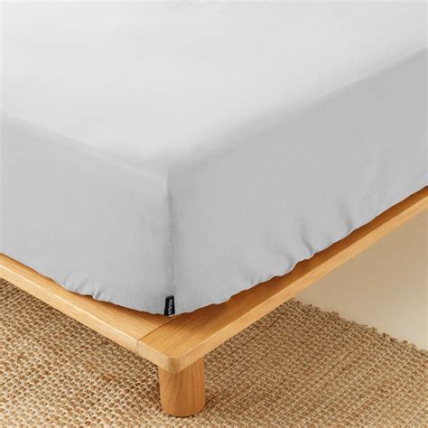 Drap Housse Percale De Coton X Cm Cali Gris Clair Linge De Lit Eminza