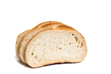 Rebanadas De Pan Blanco Aislado Sobre Fondo Blanco Foto Premium