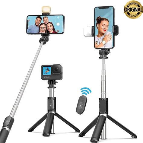R1s Bluetooth Wireless Remote Selfie Stick Led Light 3 In 1 Extendable