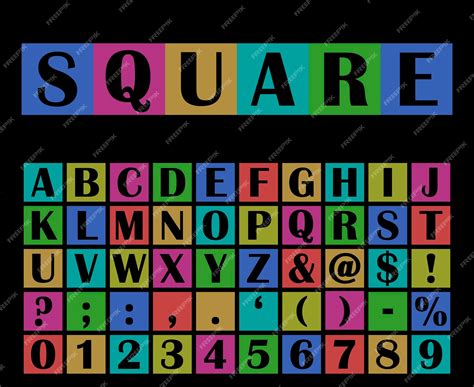 Premium Vector Square Alphabet Vector Font