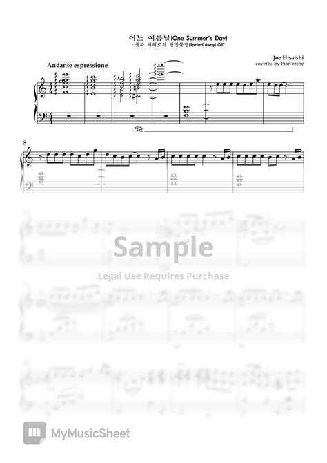 Spirited Away Ost One Summers Day Sheets By Pianorche