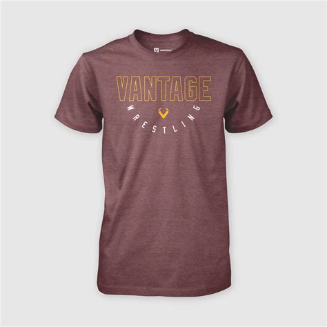 Vantage Youth Ethos Tee Heather Maroon Vantage Wrestling