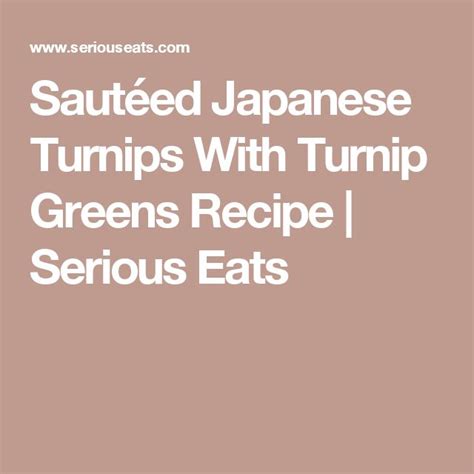 Sautéed Japanese Hakurei Turnips With Turnip Greens Recipe Recipe