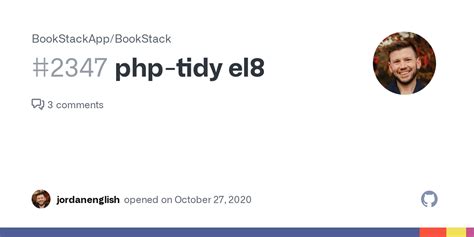 Php Tidy El8 · Issue 2347 · Bookstackappbookstack · Github