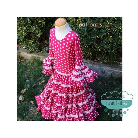 Patrones infantiles Vestido de flamenca canastero para niña