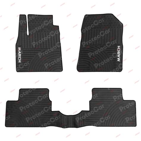 Juego Alfombras Spaco Látex Nissan March Negro ProtecCar