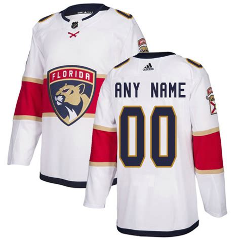 Mens Adidas Florida Panthers Nhl Authentic White Customized Jersey On