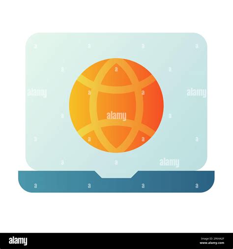 Browsing Laptop Internet Web Single Isolated Icon With Smooth Style Vector Illustration Stock
