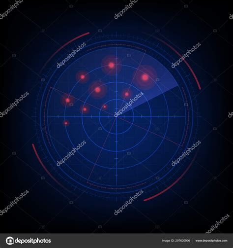 Futuristic Radar Screen Searching Target Stock Vector Image By
