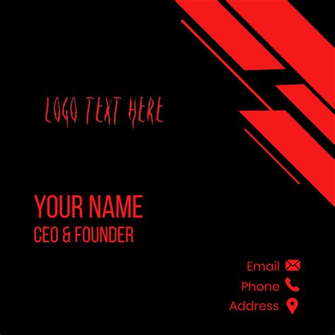 Creepy Horror Wordmark Business Card Brandcrowd Business Card Maker