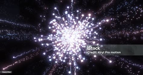 추상 에너지 불꽃놀이 입자는 흐림 효과와 보케 배경이 있는 마법의 밝고 빛나는 미래 지향적인 하이테크에 경의를 표한다 모션블러에