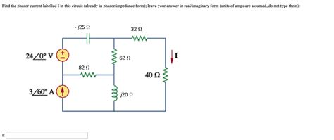[solved] find the phasor current labelled i in this circui