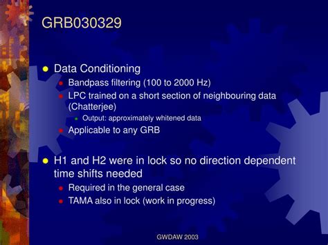 ppt data analysis algorithm for grb triggered burst search powerpoint