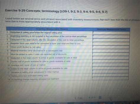exercise 9 29 concepts terminology [lo9 1 92 9 3