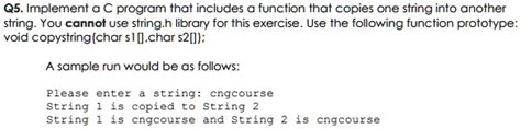 urgent q5 implement a c program that includes a function that