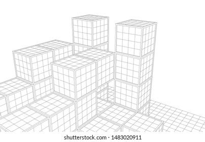 Abstract Modular Architecture D Illustration Stock Vector Royalty Free Shutterstock