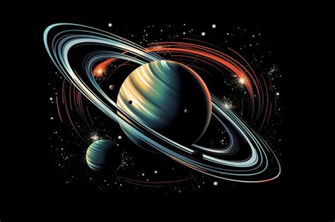 Premium Photo Illustration Of A Mesmerizing View Of Saturns Iconic
