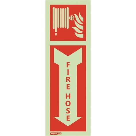 Jalite Aluminum Photoluminescent Fire Hose Id Sign With Symbol