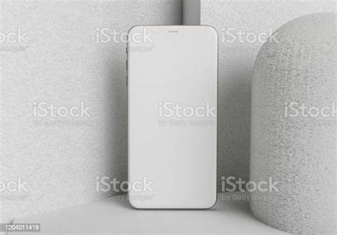 3d 렌더링 일러스트 핸드 는 전체 화면과 현대적인 프레임 덜 디자인흰색 스마트 폰을 들고 흰색 배경에 격리 형판에 대한 스톡