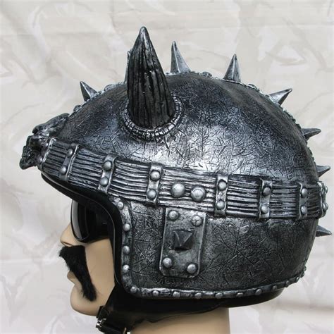 Silly Helmet Cover Horney Black Silver Viking Helmet Motorcycle