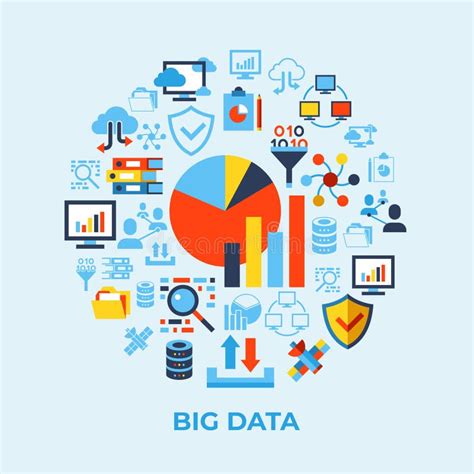Digital Vector Big Data Icons Set Stock Illustration Illustration Of