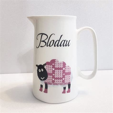 Pink Sheep 2 Pint Blodau Jugvase Welsh Ts With Heart Spend £50