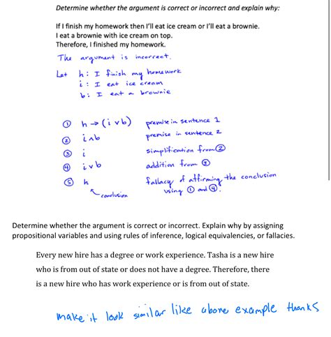 Solved Determine Whether The Argument Is Correct Or