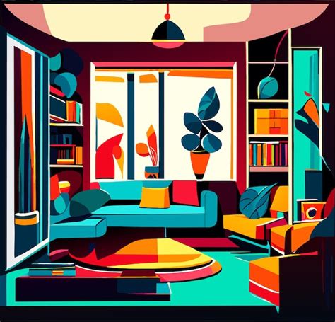 Premium Vector Room Interior Decor Vector Illustration