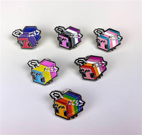 Ride Bee Enamel Pins Pixel Bee Pins Gay Bisexual Pansexual