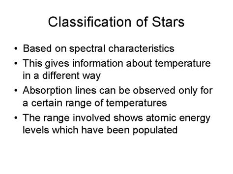 Stellar Classification Lab 4 Classification Of Stars Based