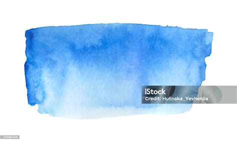 Cat Air Abstrak Warna Biru Digambar Noda Bertekstur Terisolasi Pada