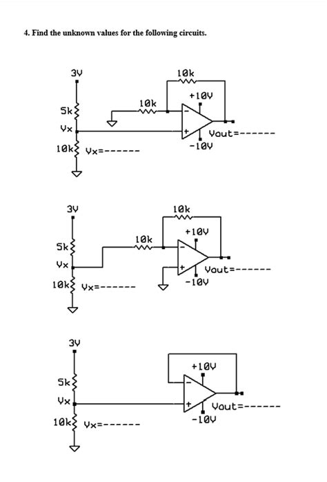 Solved 4 Find The Unknown Values For The Following Chegg Com