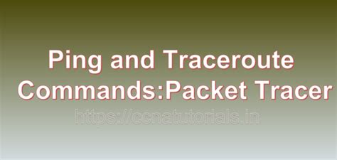 The Purpose Of Ping And Traceroute Commands In Packet Tracer Ccna