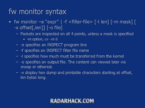 Troubleshooting Tools What Is Fw Monitor Command